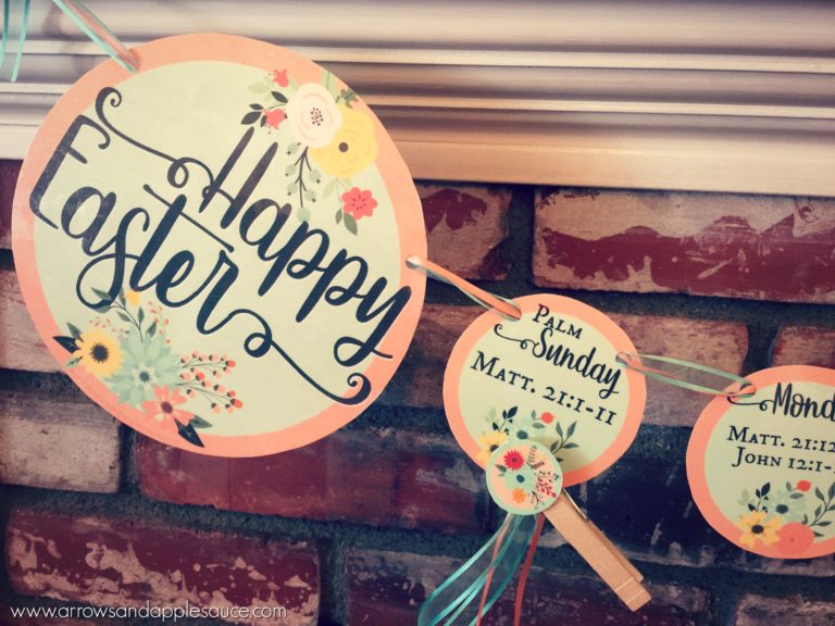 Easter Holy Week Banner With Bible References - Arrows & Applesauce