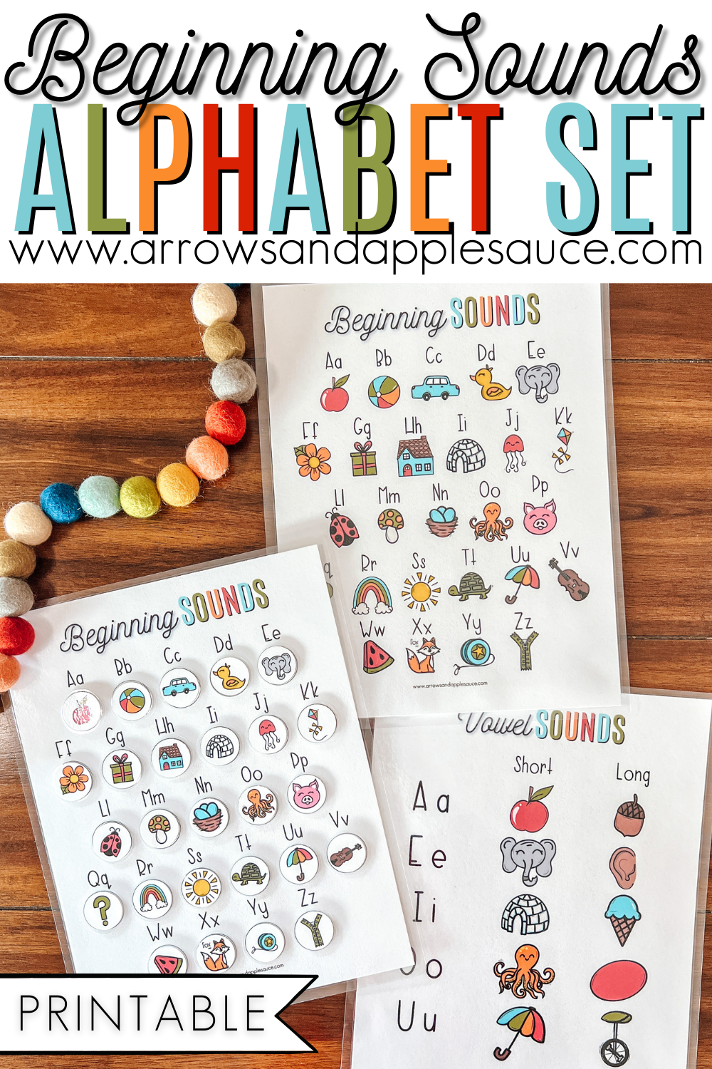 Printable Alphabet Beginning Sounds Activities - Arrows & Applesauce