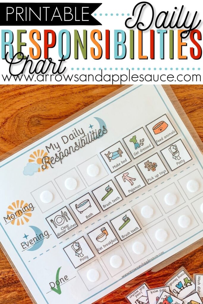 Encouraging Independence | PRINTABLE Kid's Daily Responsibilities Chart ...